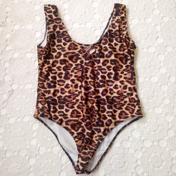 Boohoo | Swim | New Boohoo Swimsuit One Piece Leopard Print Tan Brown ...